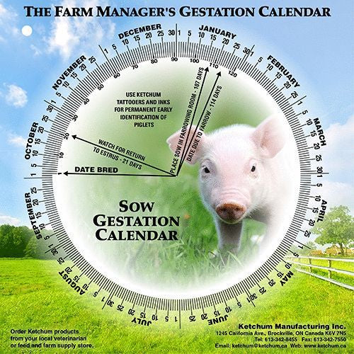 Gestation Wheel Calendars — Huber Ag Equipment LTD